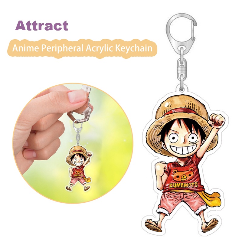 Attract One Piece Anime Rubber Keychain Accessories Kawaii Cartoons ...