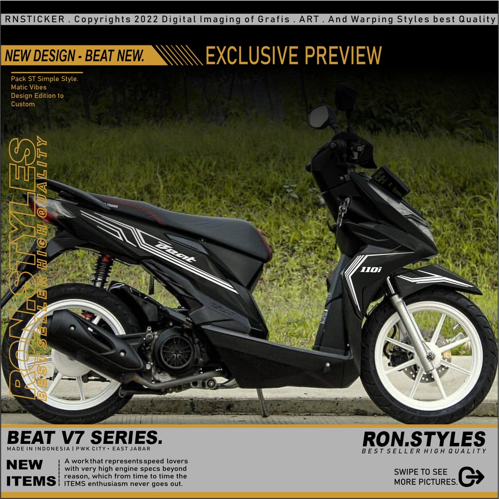 V7 CUTTING STICKER STRIPING BEAT NEW 2017-2019 NEW DESIGN SIMPLE STYLE ...