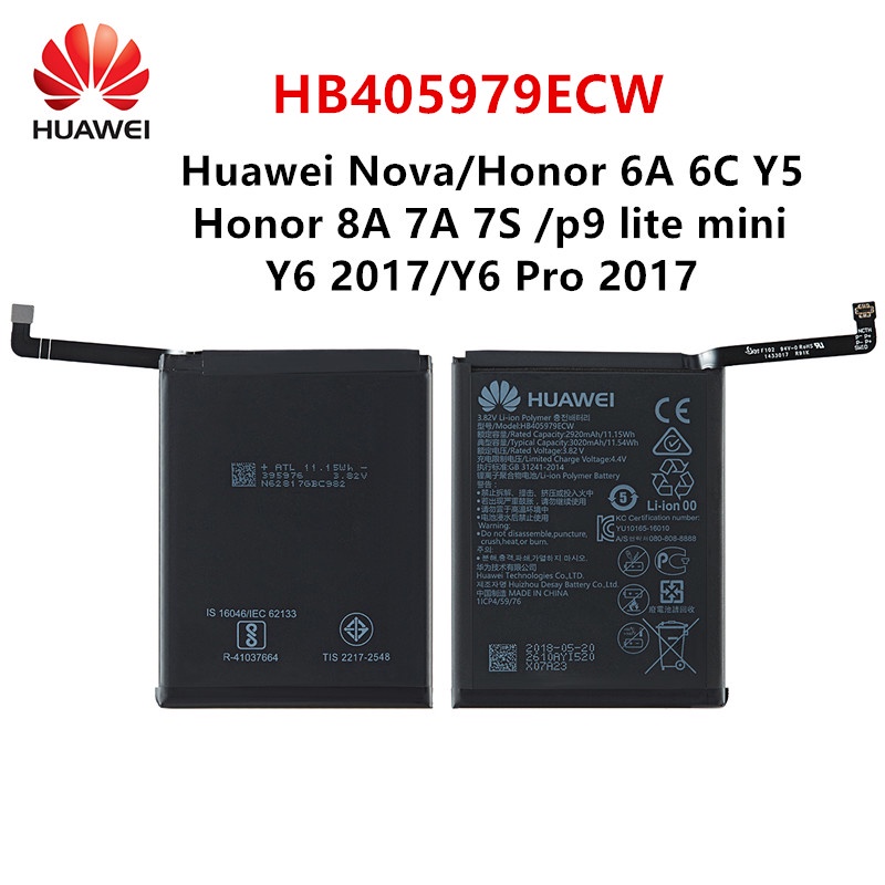 Hua Wei 100% Orginal HB405979ECW 3020mAh Battery For Huawei Nova Enjoy ...