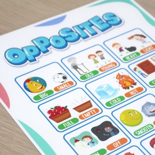 Opposites Educational Chart for Children - A4 Laminated Glossy | Shopee ...