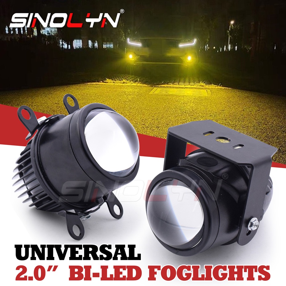 Sinolyn 2.0 Inch Mini Bi LED Fog Lights PTF Universal 3000K 6000K 35W ...