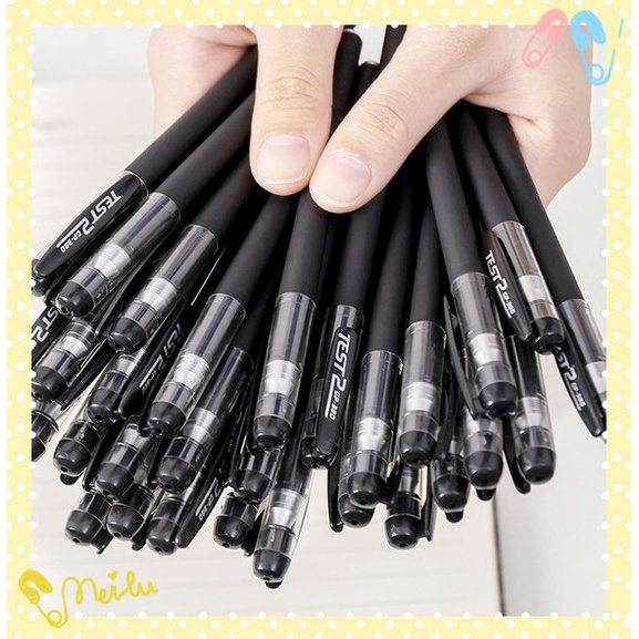 2 Pen + 10 Refill Ballpen Set Gel Pen bullet head/needle tubeBlack Gel ...