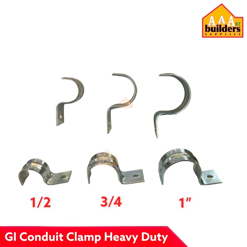 Heavy Duty GI Conduit Clamp 1/2 3/4 1” sold per piece | Shopee Philippines