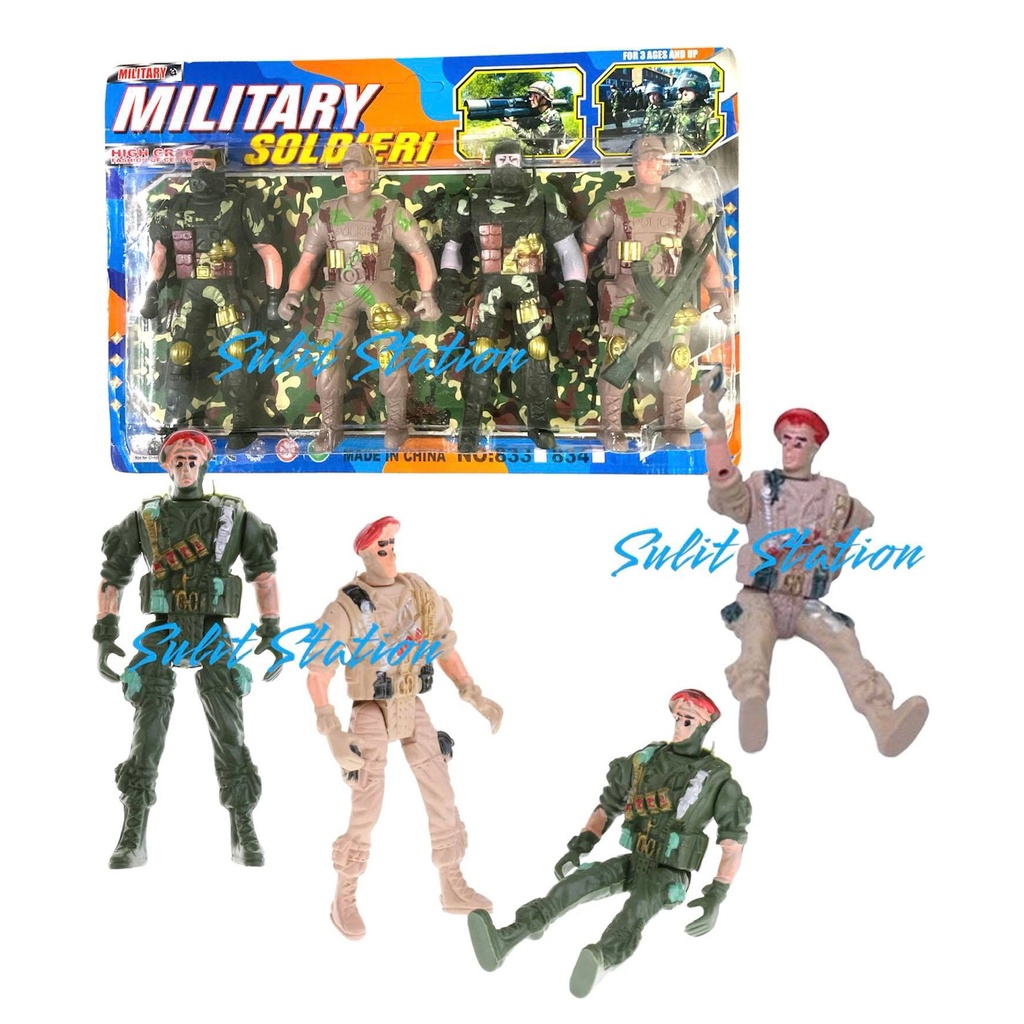 4pcs POLICE MILITARY POLICE ARMY SOLDIERS MAN TOY FIGURES figure CAKE ...