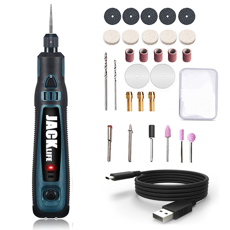 Mini Electric Drill Grinder Set 4V Cordless Rotary Tool Kit 15000rpm ...