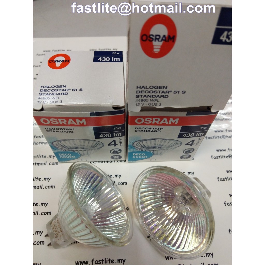 Osram 44865WFL MR16 (NOT MR11) 12V 35W 36D c/w Front Glass (made in ...