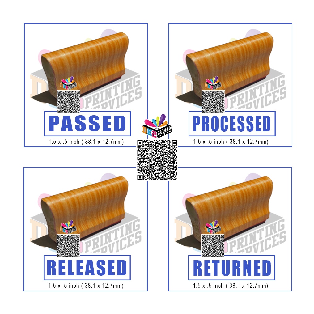 PASSED, PROCESSED, RELEASED, RETURNED Customized Rubber Stamp Wood ...