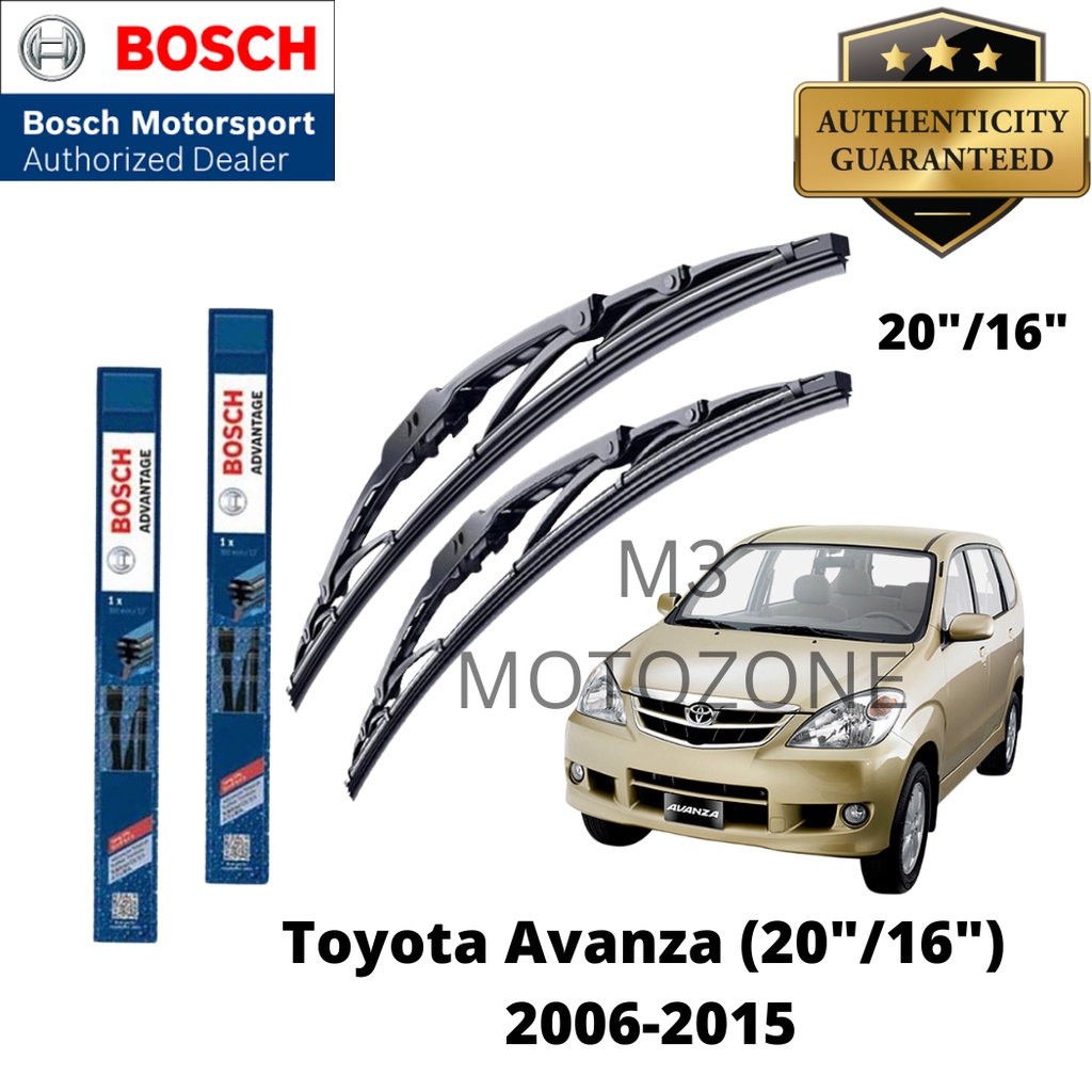 Bosch Advantage Wiper Blade Set for Toyota Avanza 2006 - 2015 (20"/16") | Shopee Philippines