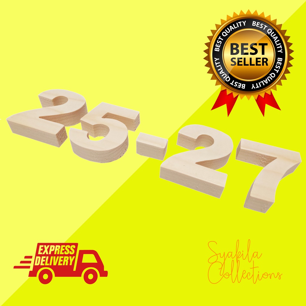 KAYU Embossed wooden letter numbers in Dutch teak wood | Shopee Philippines