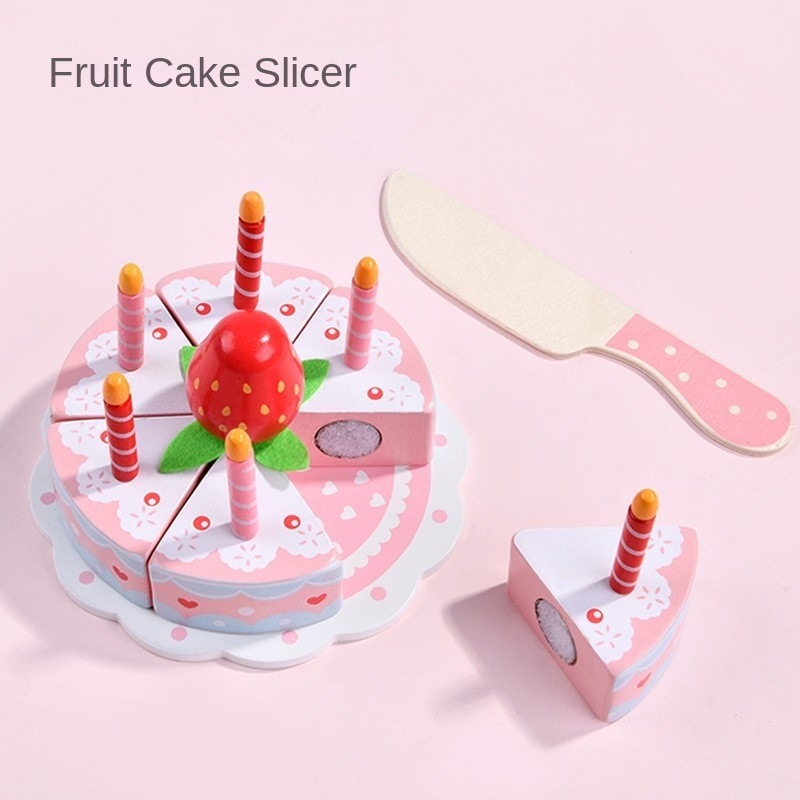 Wooden Simulation Strawberry Birthday Cake Afternoon Tea Pastry Play ...