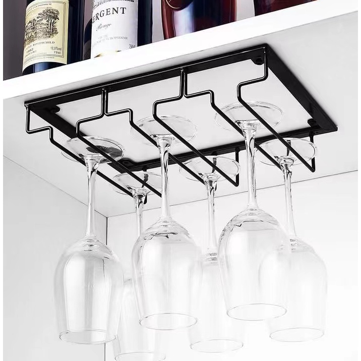 Iron Wall Mount Wine Glass Hanging Holder Goblet Stemware Storage ...