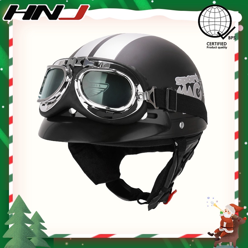 HNJ XT-02 Helmet Half Face Open Face Helmets Vintage | Shopee Philippines