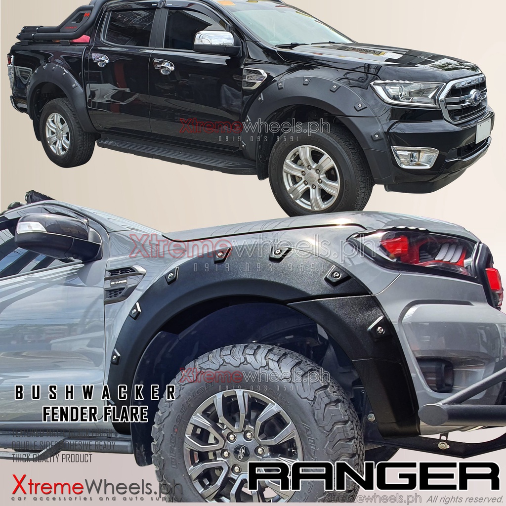 Ford Ranger 2016 to 2022 Set Fender Flare Bushwacker with Bottons Matte ...