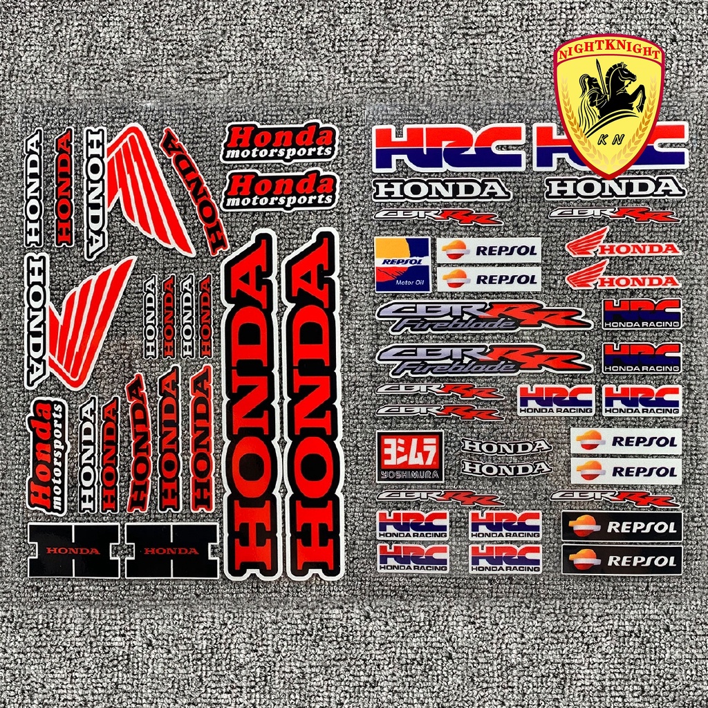 Honda HRC Reflective Motorcross Motorcycle Stickers Decals For Honda ...