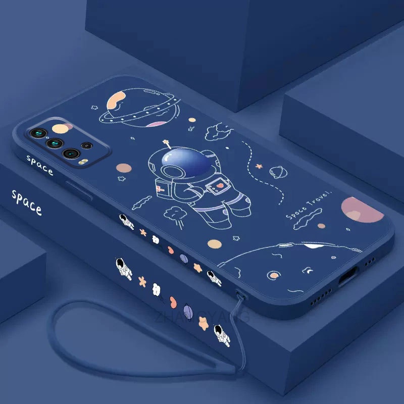 Casing Redmi 9t phone case Simple Line Astronaut Pattern Silicone TPU ...