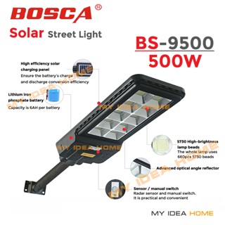 BOSCA 500W Original Solar LED Street Lights IP65 Waterproof Outdoor ...