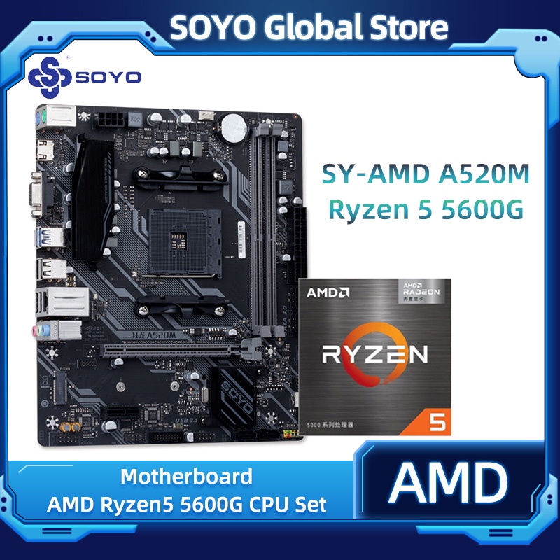Soyo A520m With Amd Ryzen 5 5600g Processor Motherboard And Cpu Kit ...