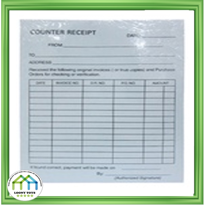 NEW COD COUNTER RECEIPT CARBONIZED PAD PAPER NOT OFFICIAL RECEIPT ...