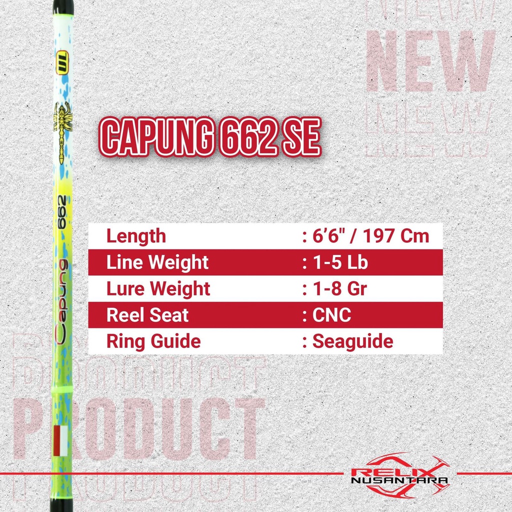 Relix Nusantara Dragonfly Fishing Rod 662 SE 198cm Relic Nusantara UL ...