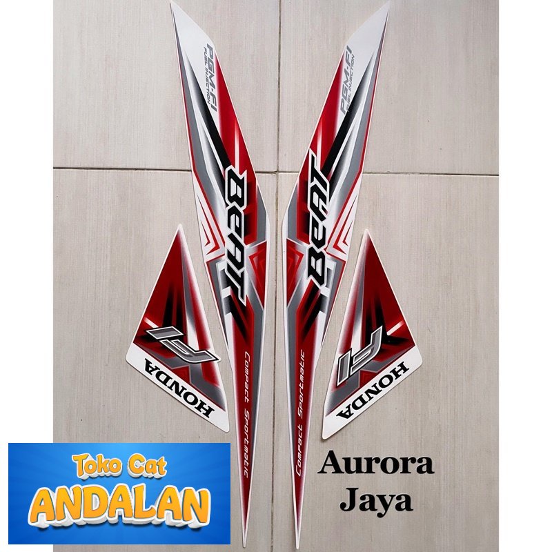 PUTIH MERAH Toko Andalan - Striping Honda Beat Red White Sticker ...