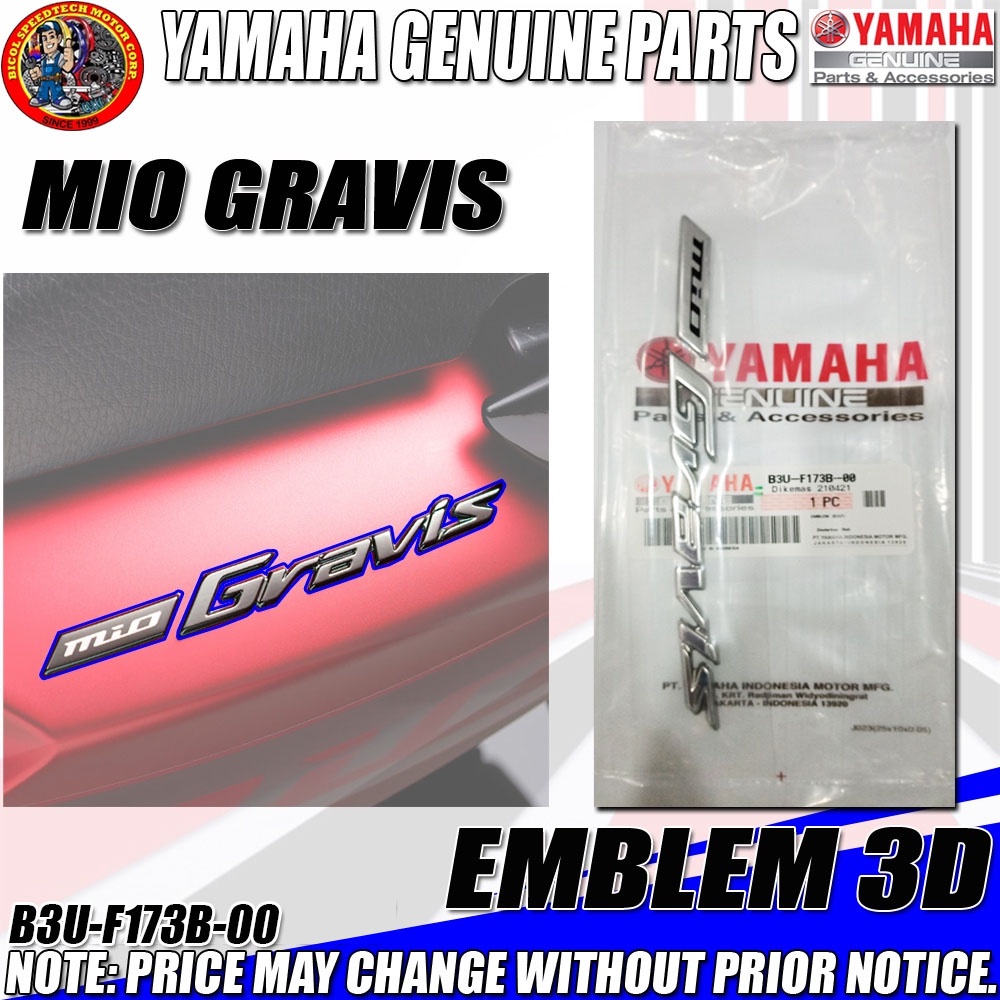 MIO GRAVIS EMBLEM 3D (YGP) (GENUINE: B3U-F173B-00) | Shopee Philippines