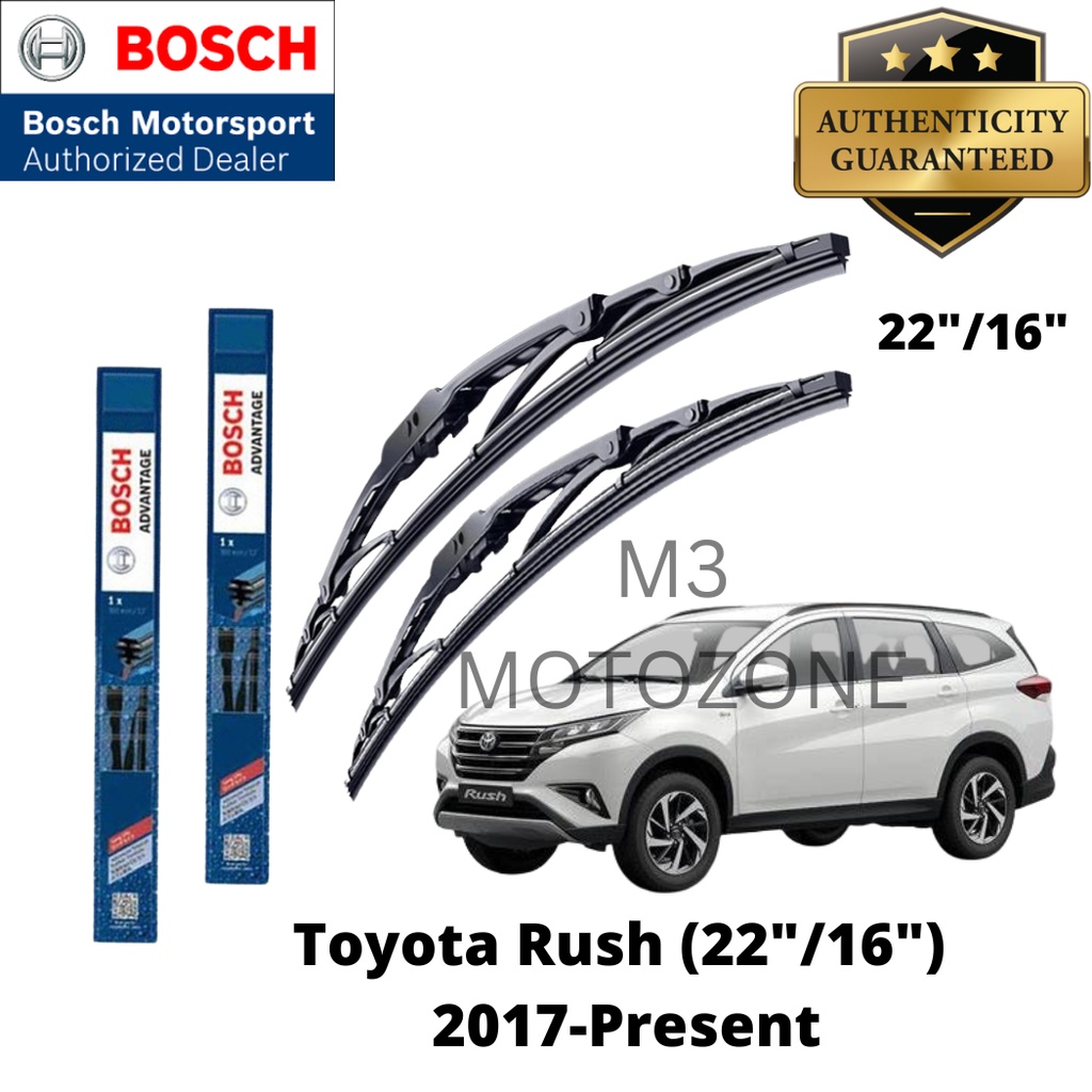 Bosch Advantage Wiper Blade Set For Toyota Rush 2017-Present (22"/16 ...