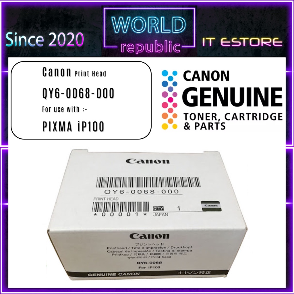 CANON QY6-0068 Print Head PIXMA IP100 IP 100 Ip110 Printer Accessories ...