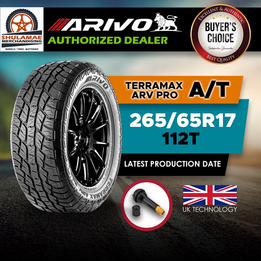 ARIVO 265/65 R17 112T A/T - TERRAMAX ARV PRO A/T with free stainless tire valves | Shopee ...