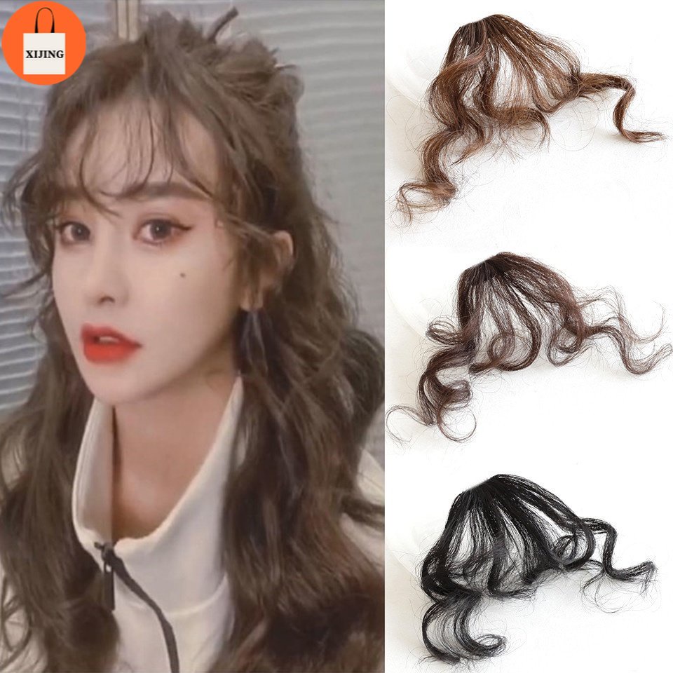 Women Cute Wool Curl Fake Bangs Wig Natural Forehead Fluffy Hair ...