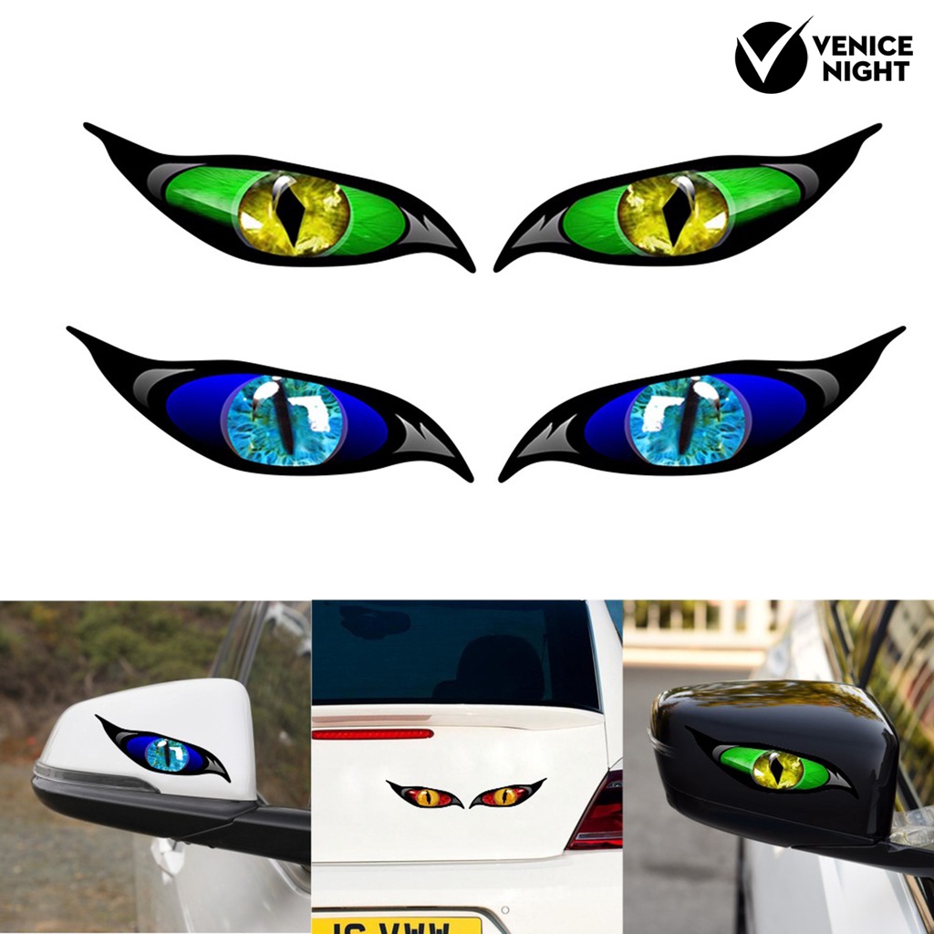 VE.R 2Pcs Car Funny Sticker Sun-proof Body Styling Reflective Evil ...