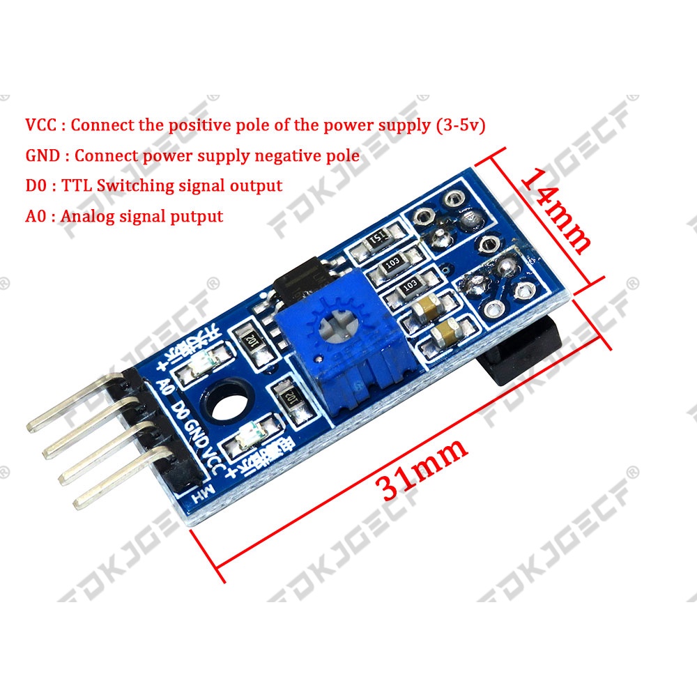 TCRT5000 Infrared Reflective IR Photoelectric Switch Barrier Line Track ...