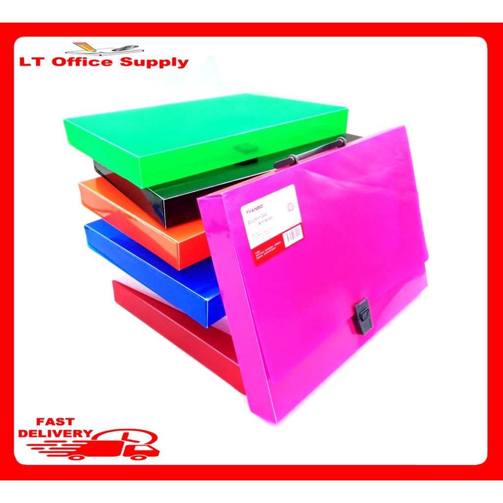 Tranbo Expanding File Document Case With Handle Size Long 8.5 x 13 ...