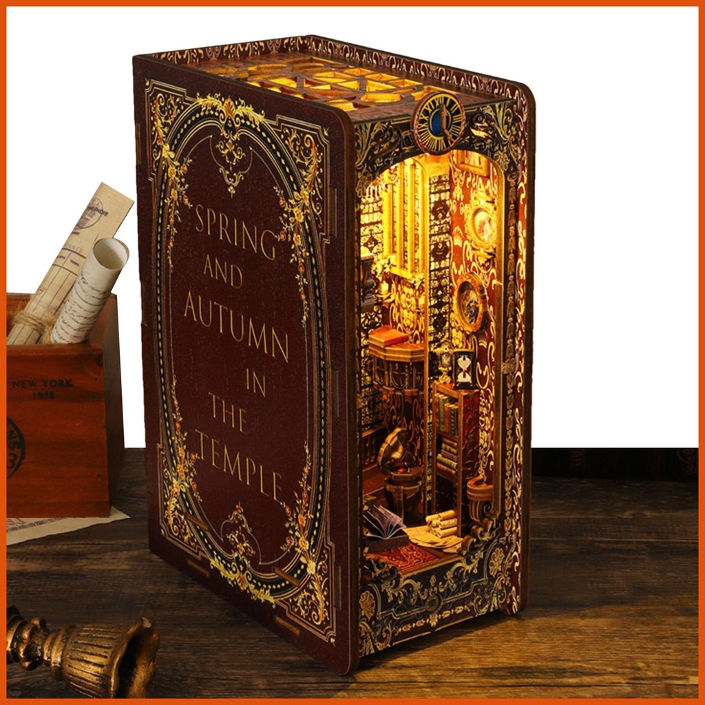 Book Nook Kit LED Covenant Church Bookend Magic Book House Stand ...