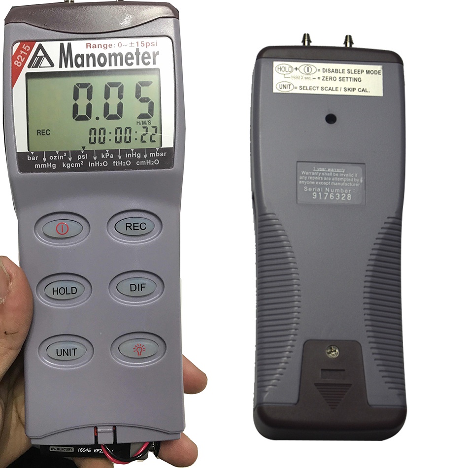 AZ8215 Digital Vacuum Gauge / Manometer / Pressure meter 100KPa AZ-8215 ...