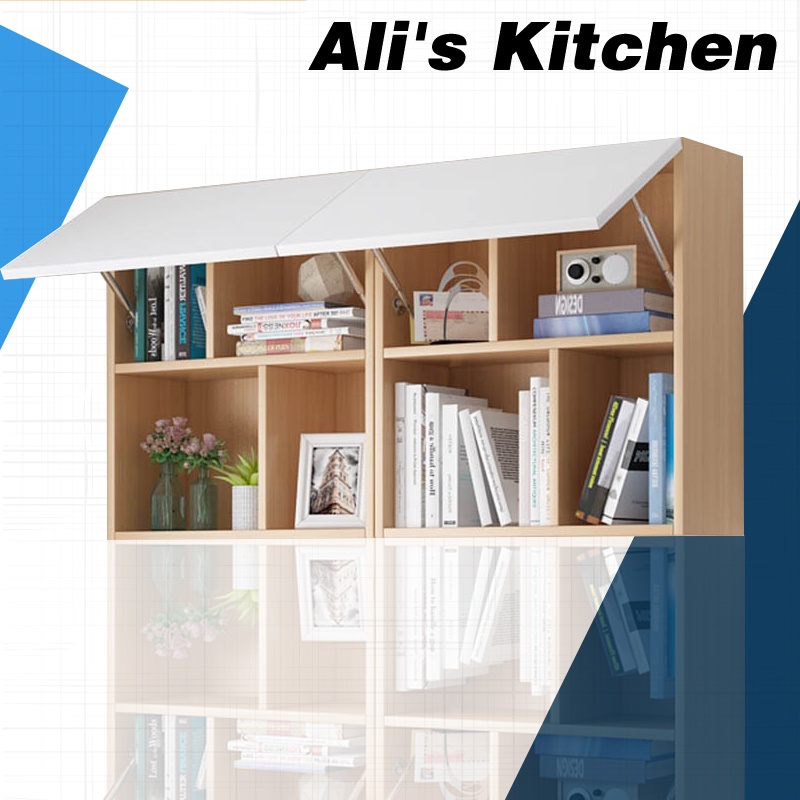 Nordic wooden wall shelf hanging cabinet wall mounted bookshelf shelf ...