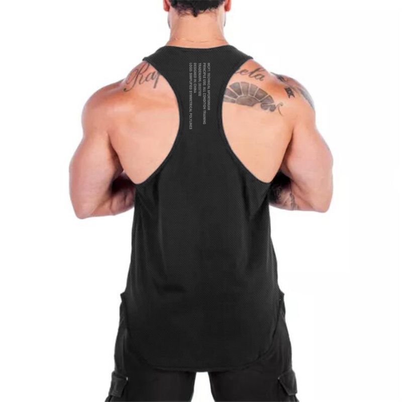New Arrivals Bodybuilding Quick Dry man Mesh Gym sleeveless stringer Fitness Vest Singlet ...
