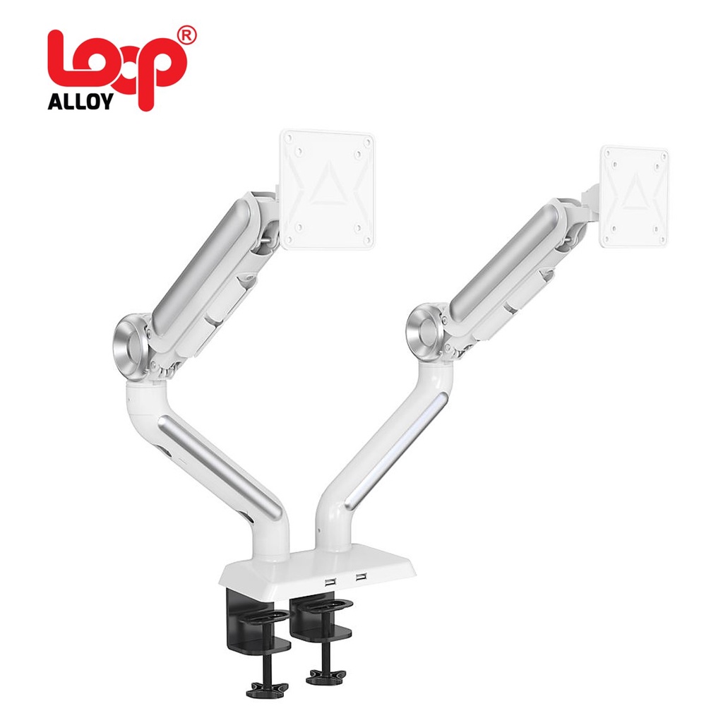 Loop Alloy Dual Gas Spring Monitor Mount w/ Clamp & Grommet 18-35 ...
