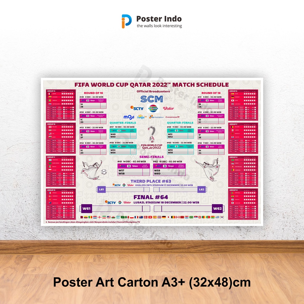 Fifa WORLD CUP 2022 Schedule Poster QATAR | Shopee Philippines