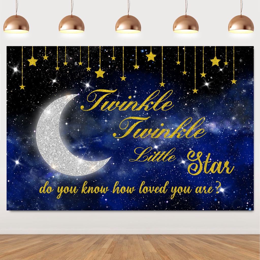 JOLLYBOOM Twinkle Twinkle Little Star Party Decoration Backdrop Shiny ...