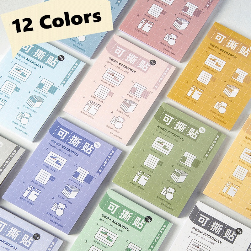 Morandi tearable sticker note index tabs correction tape sticker ...