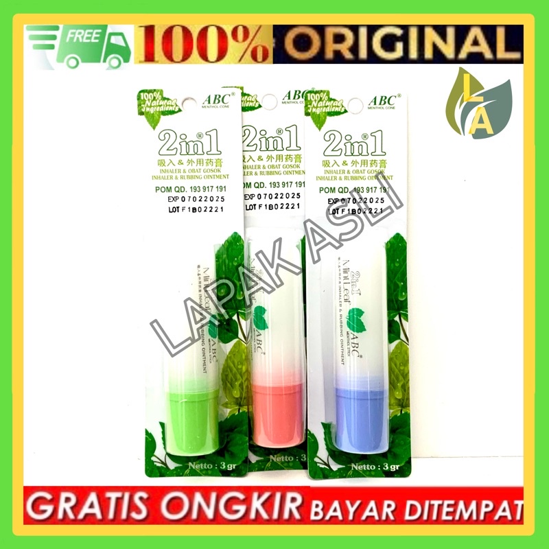 Abc Menthol Cone 2 in 1 (3 Grams) - Inhaler And Rub Medicine | Shopee ...