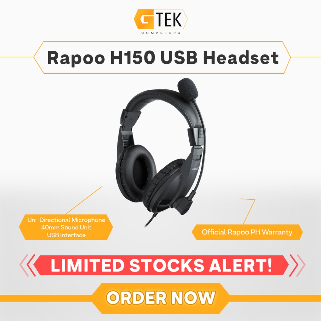 Rapoo H150 USB Wired Headset w/ Mic | Shopee Philippines