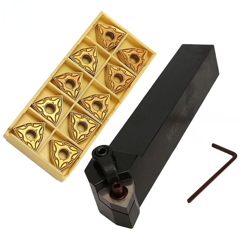 Set of 20mm Lathe Turning Tool Holder MWLNR2020K08 + 10 WNMG0804 ...