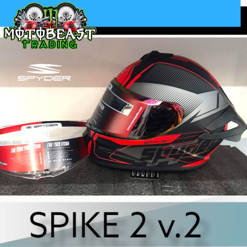 SPYDER Spike 2 V2 GD Fullface Helmet with Extra Clear Visor | Shopee ...