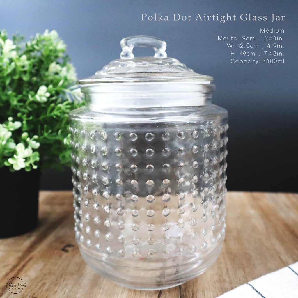 Polka Dot Airtight Glass Jars | Shopee Philippines