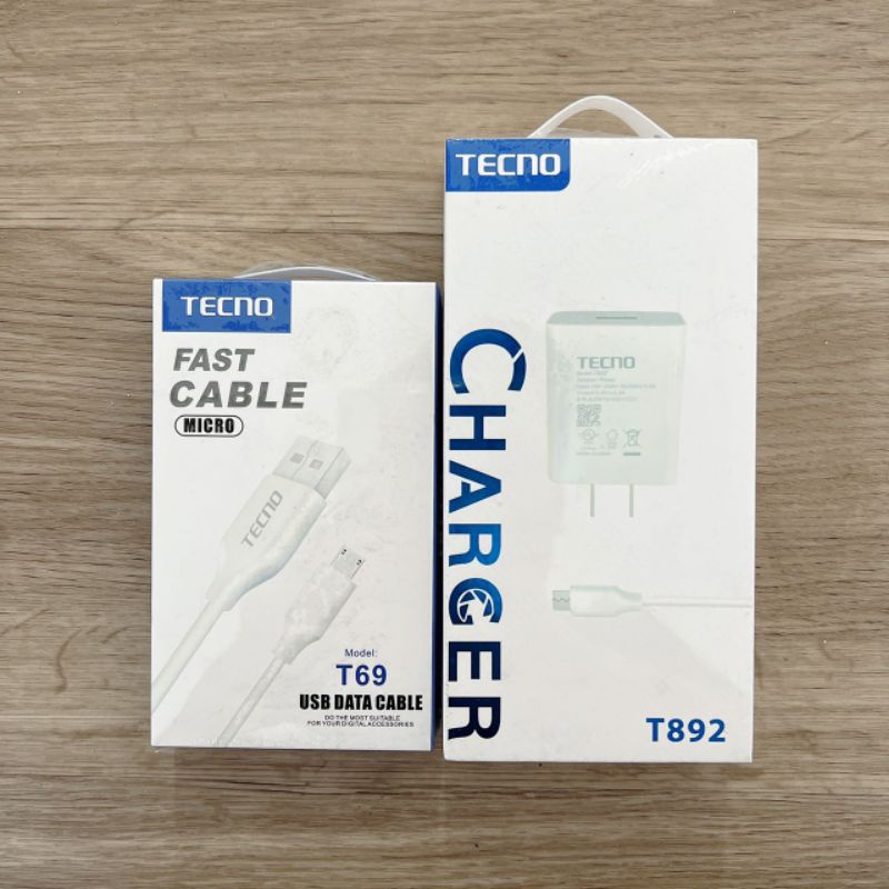 Original Tecno Fast Charger 10W Adapter + Micro Cable Support 100% ...