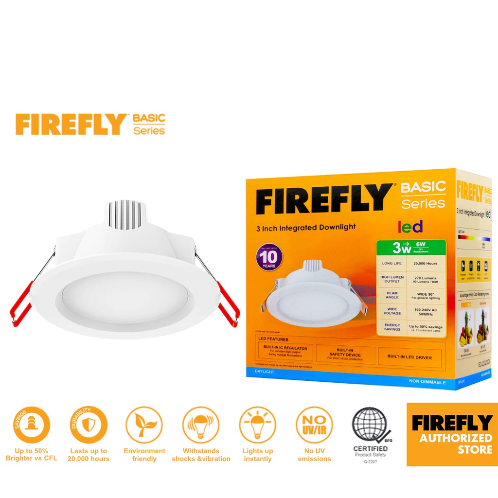 Firefly Basic Series Integrated LED Downlight | Shopee Philippines
