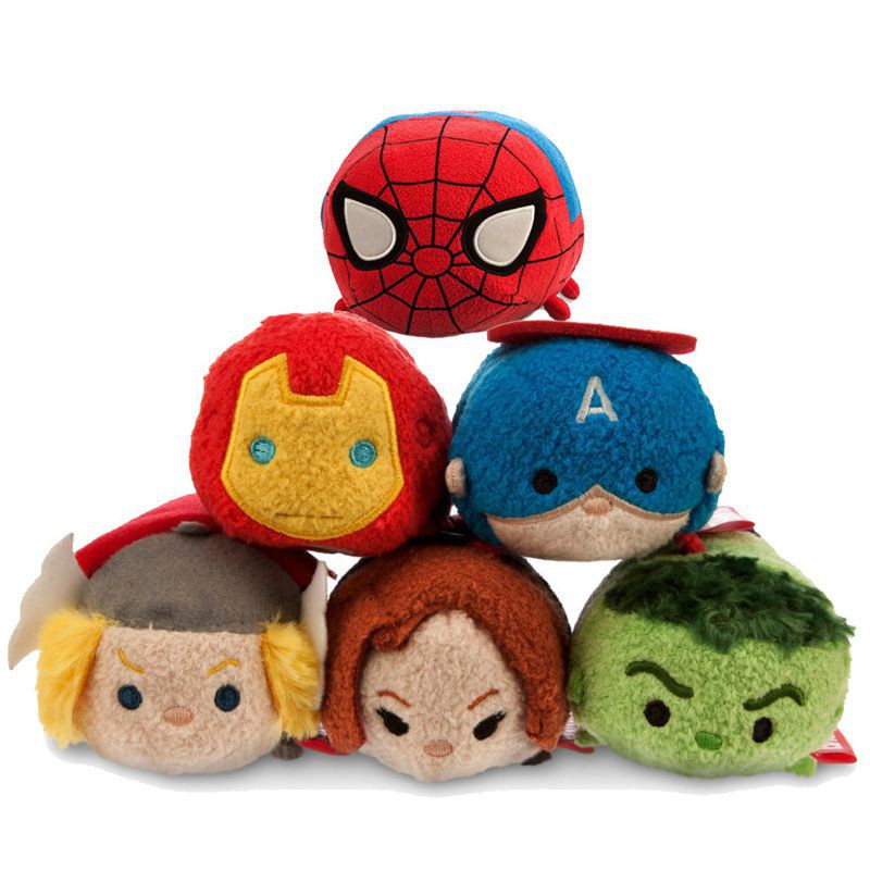 Takara Tomy Tsum Plush Toy Marvel Iron Man Hulk Spider Man Black ...