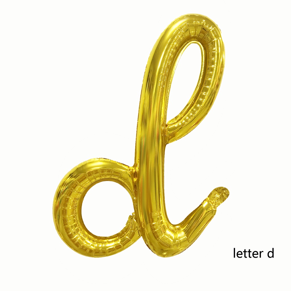 18inch Gold Air Foil Script Cursive Letters A-Z Symbols Balloons Ball ...