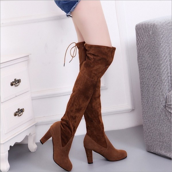 Women's Fashion LongBoots Long Suede Sexy High Heels Shoes(Add 1 size ...